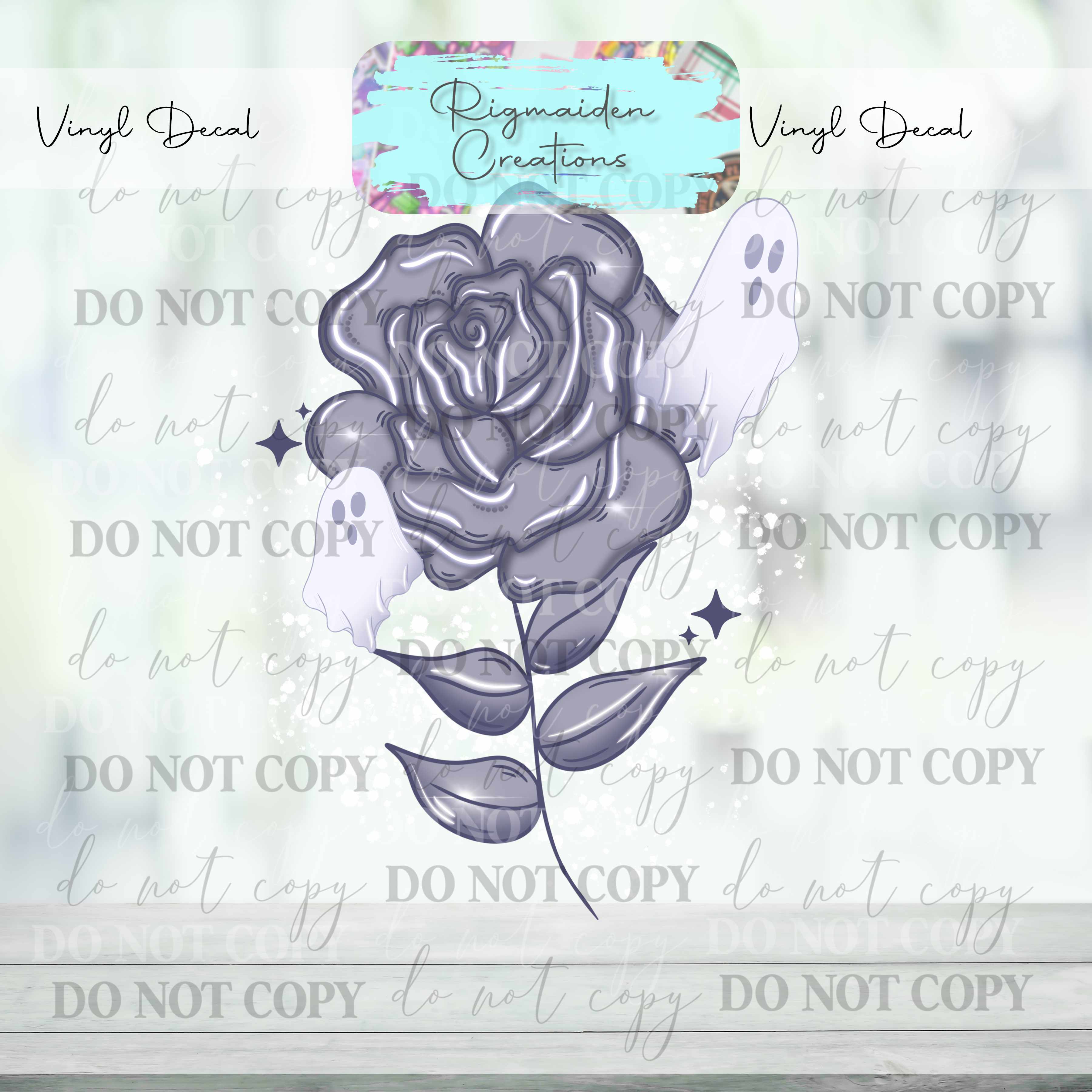 Ghost Rose Vinyl Decal – Rigmaiden Creations
