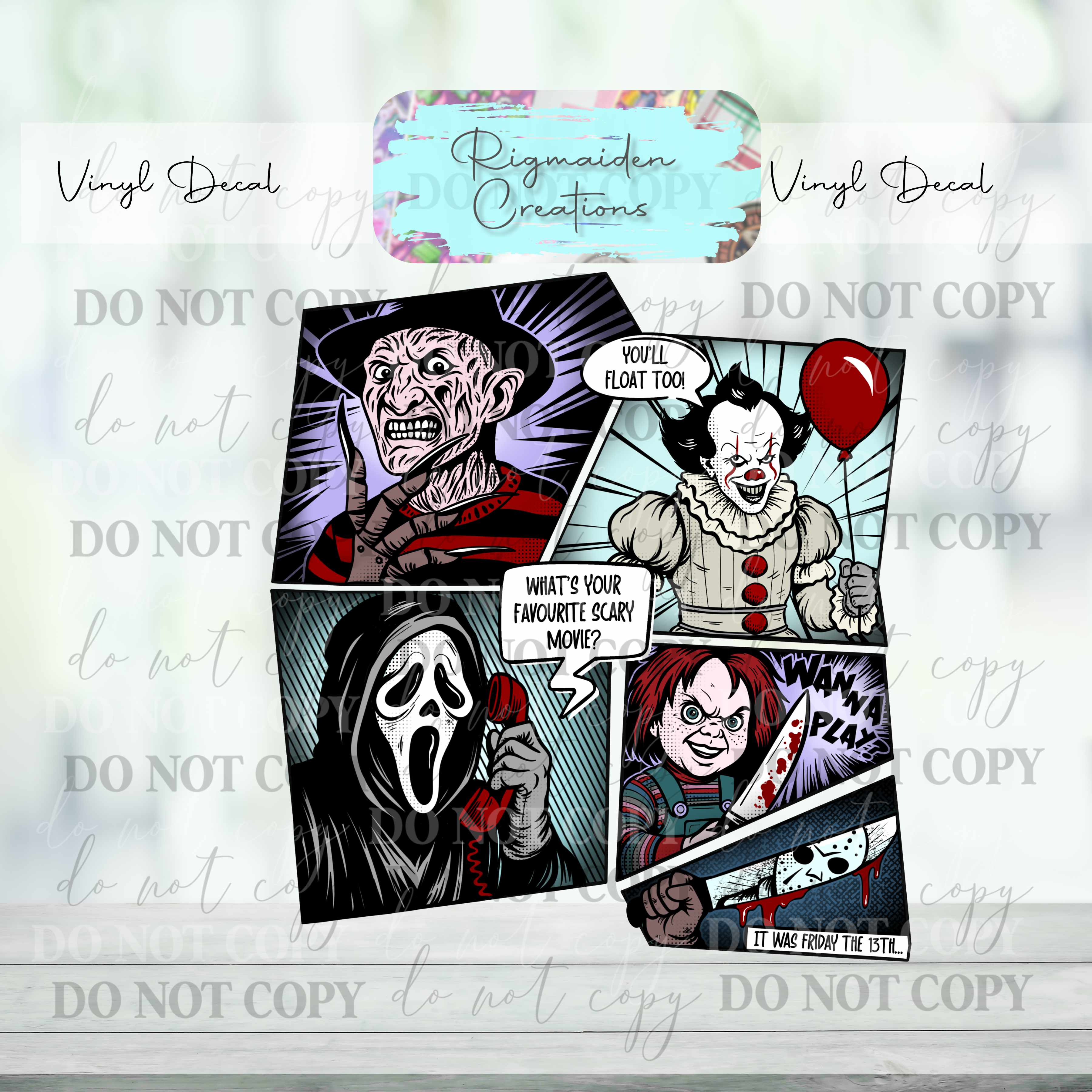 Horror Comics Vinyl Decal – Rigmaiden Creations