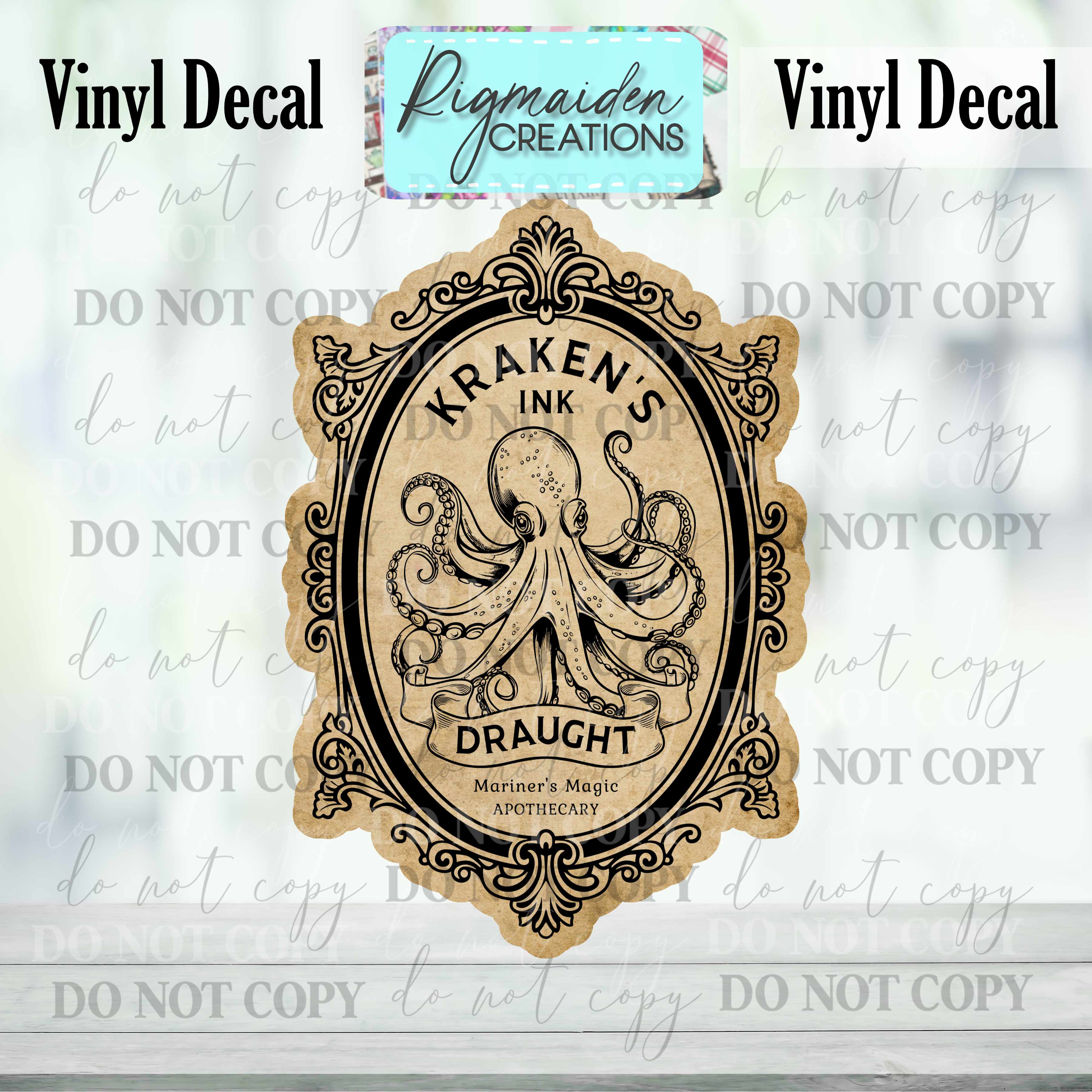 Kraken's Ink Draught Potion Label Vinyl Decal – Rigmaiden Creations